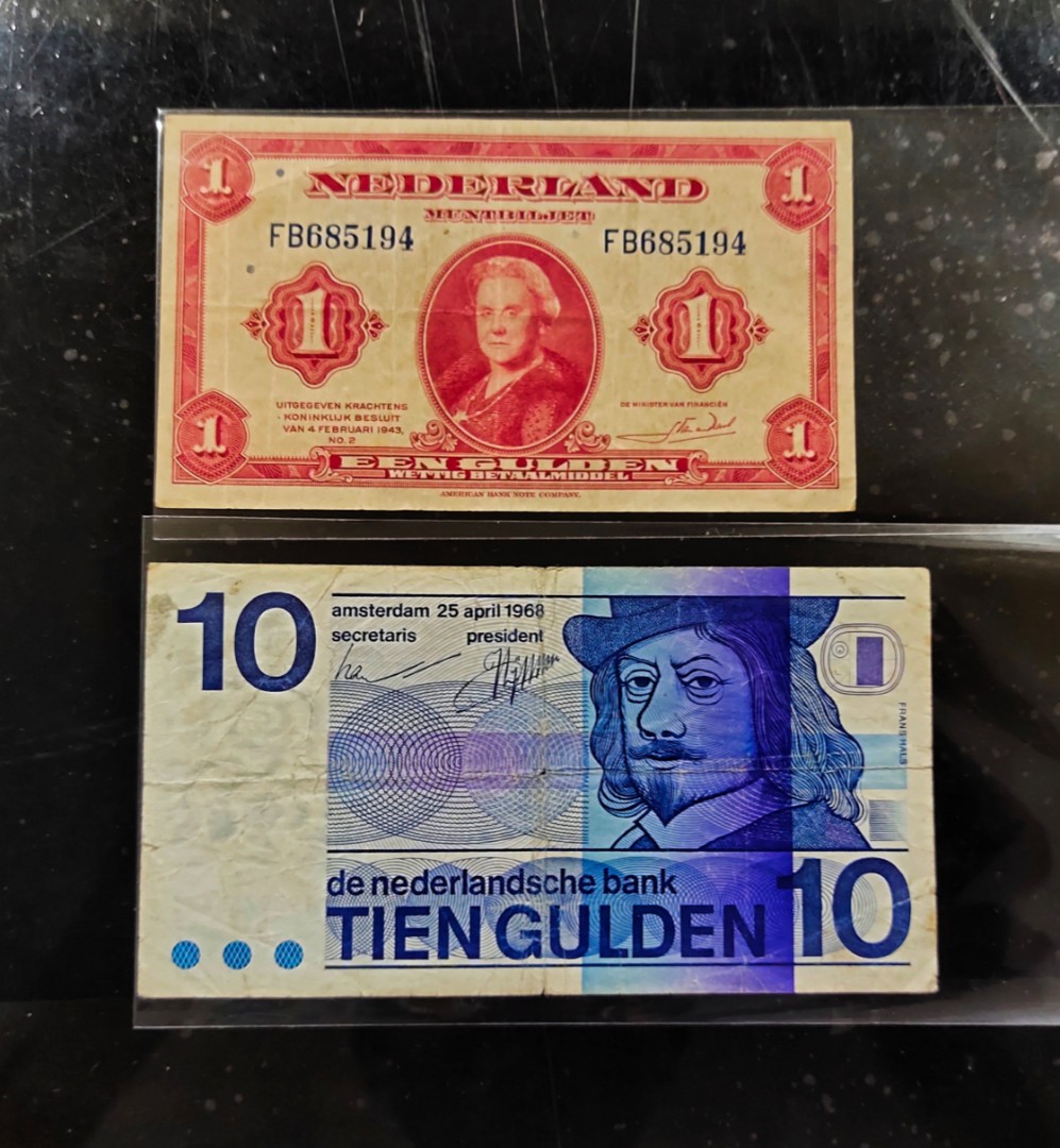 Netherlands Banknotes Currency x 2 see description, Vintage ...