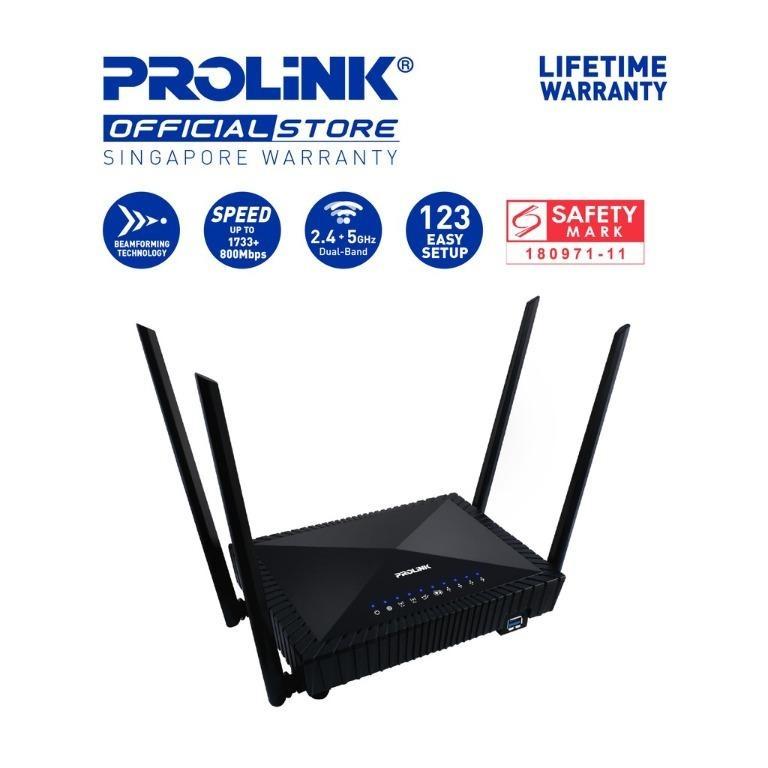 PROLiNK PRC2401U Wireless AC2600 Dual-Band Gigabit Router, Computers ...
