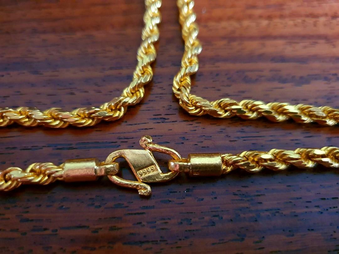 999 Solid Gold chain, Women's Fashion, Jewelry & Organisers, Necklaces ...