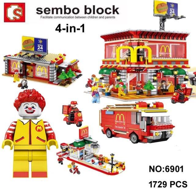 Sembo Block McDonalds Fast Food Restaurant House Building Street Model ...