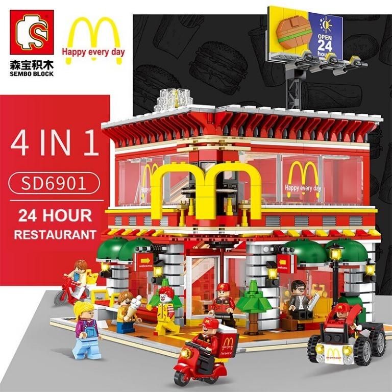 Sembo Block McDonalds Fast Food Restaurant House Building Street Model ...