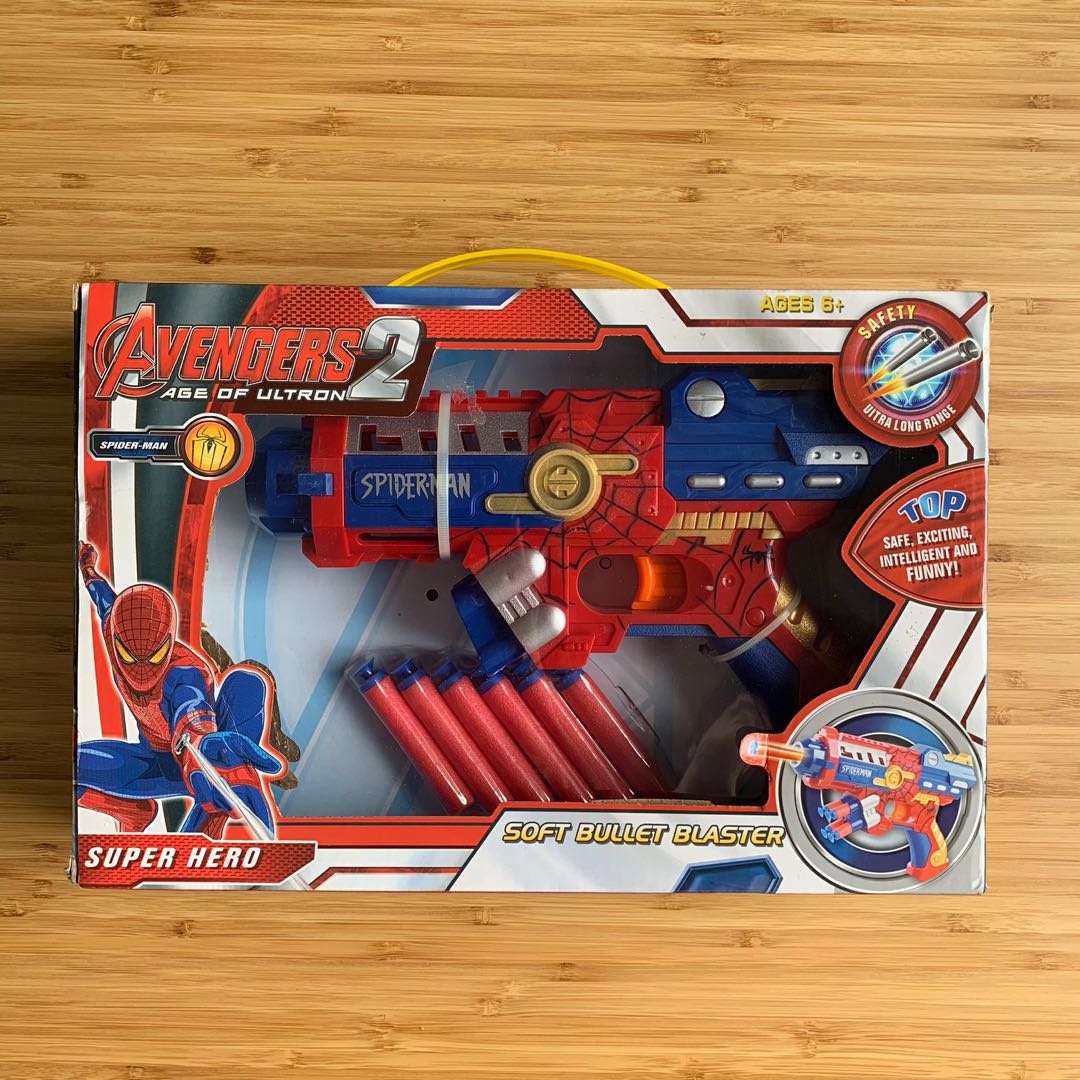 Spiderman Soft Bullet Blaster, Hobbies & Toys, Toys & Games on Carousell