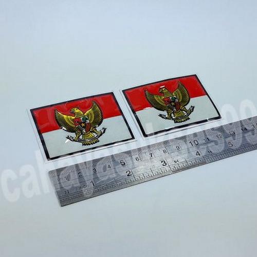 Sticker Timbul Merah Putih Garuda Segi Empat Size 6cm x 4.3cm Emblem ...