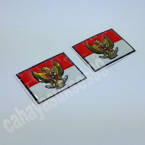 Sticker Timbul Merah Putih Garuda Segi Empat Size 6cm x 4.3cm Emblem ...