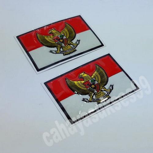 Sticker Timbul Merah Putih Garuda Segi Empat Size 6cm x 4.3cm Emblem ...