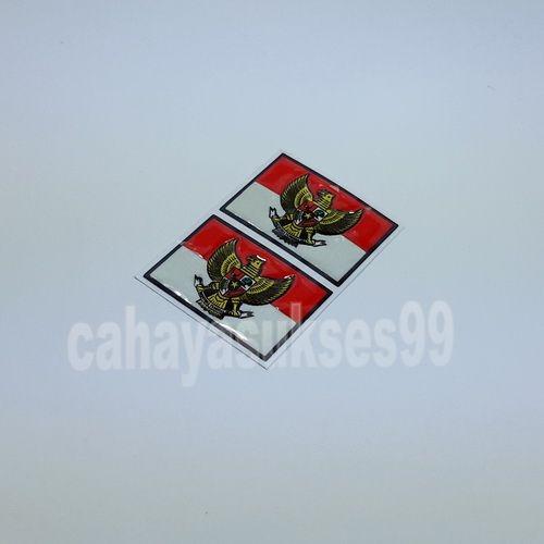 Sticker Timbul Merah Putih Garuda Segi 4 Size Kecil 4.2cmx 3cm Emblem ...