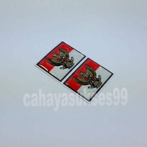 Sticker Timbul Merah Putih Garuda Segi 4 Size Kecil 4.2cmx 3cm Emblem ...