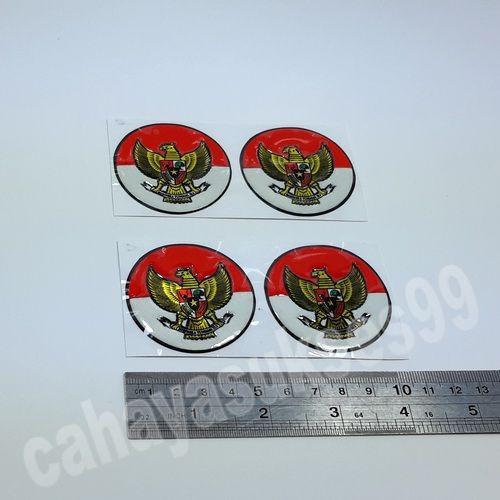 Sticker Timbul Merah Putih Garuda Bulat Size 5cm Stiker Emblem Motor ...