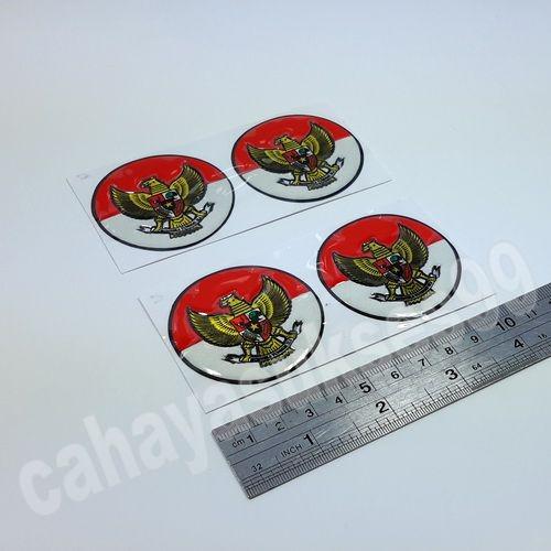 Sticker Timbul Merah Putih Garuda Bulat Size 5cm Stiker Emblem Motor ...