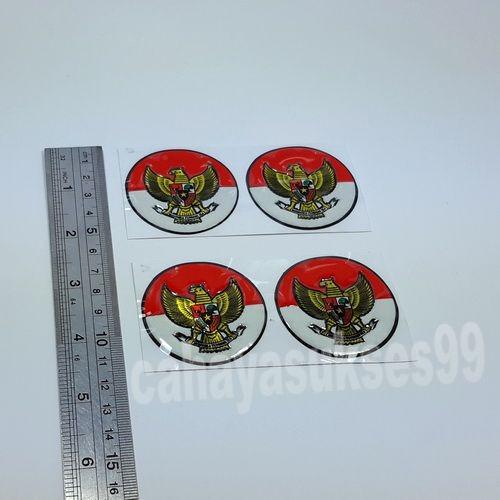 Sticker Timbul Merah Putih Garuda Bulat Size 5cm Stiker Emblem Motor ...