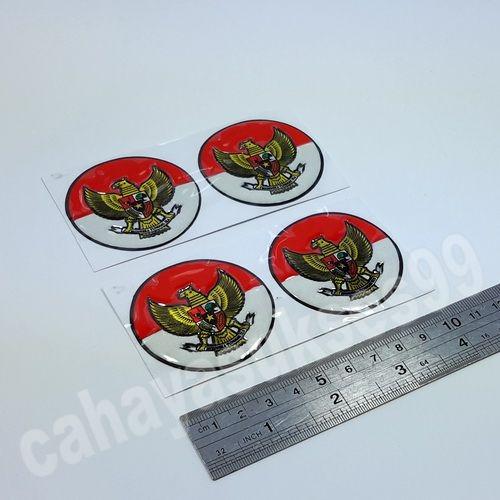 Sticker Timbul Merah Putih Garuda Bulat Size 5cm Stiker Emblem Motor ...