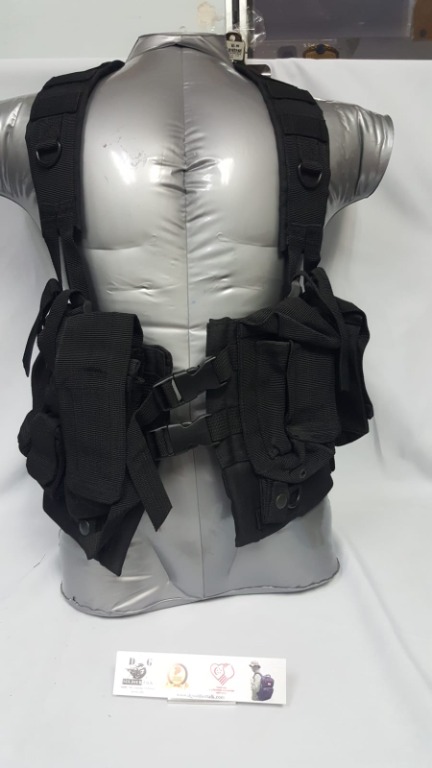 Vintage Army Military Skeleton Battle Order vest Black limited quantity ...
