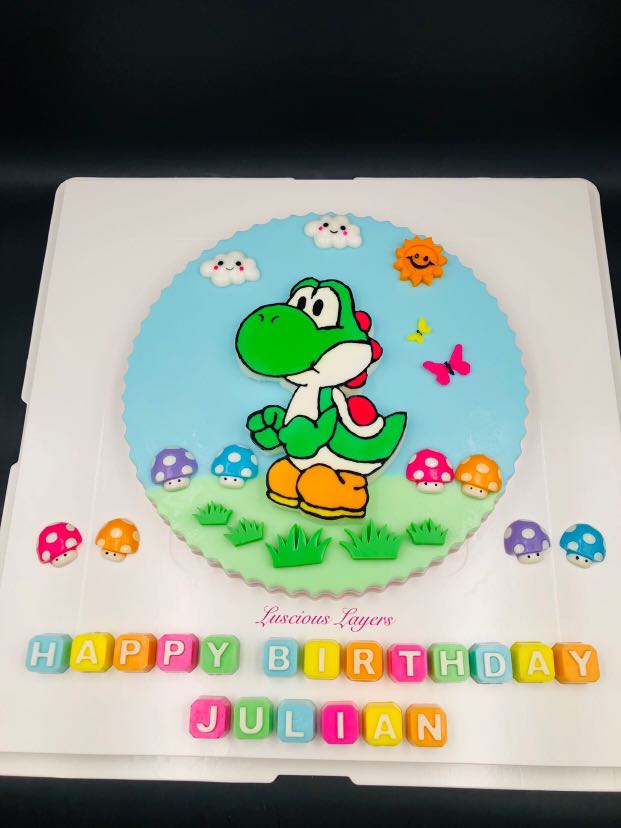 Yoshi jelly drawing design, Food & Drinks, Homemade Bakes on Carousell