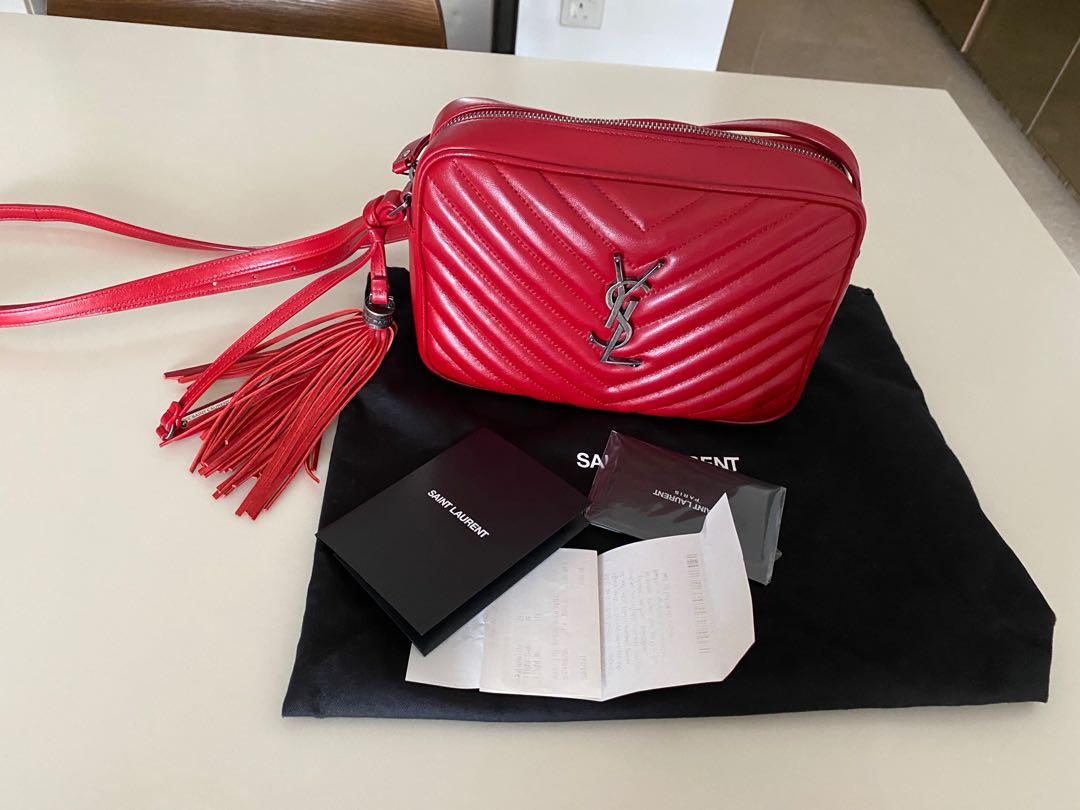 YSL Red camera bag, Luxury, Bags & Wallets on Carousell
