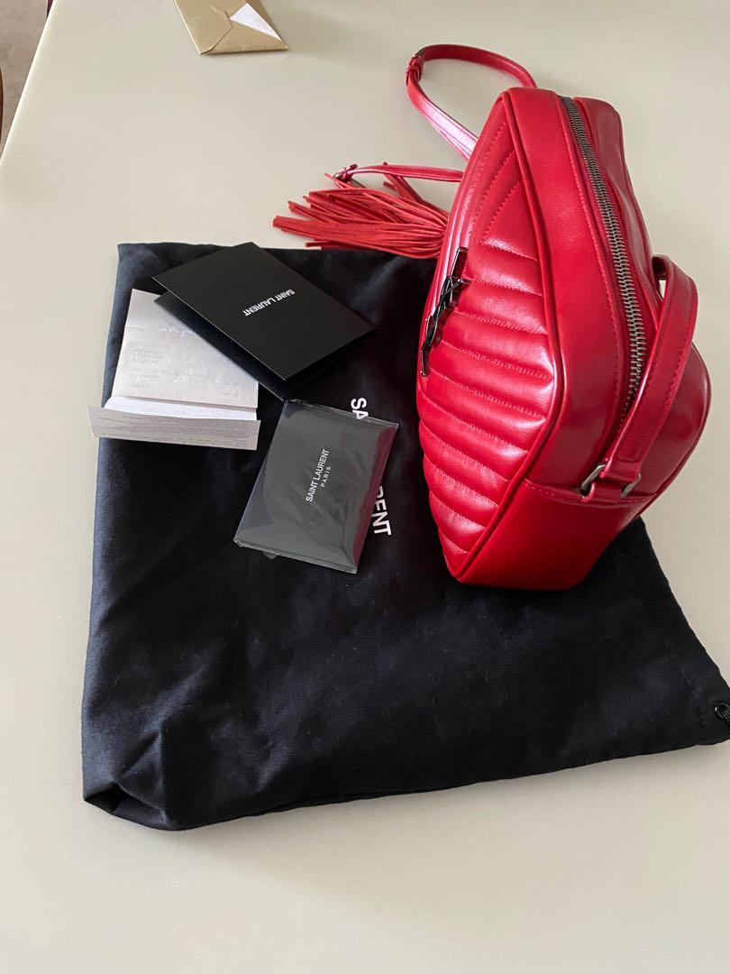 YSL Red camera bag, Luxury, Bags & Wallets on Carousell