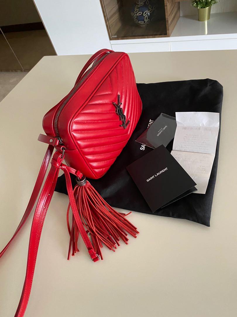 YSL Red camera bag, Luxury, Bags & Wallets on Carousell