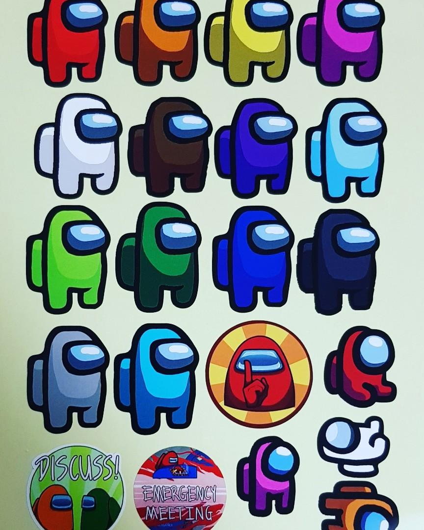 Among Us Customized Name Birthday Cupcake, Cake Topper and Sticker ...