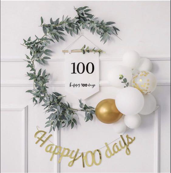 Baby 100 days celebration birthday decoration set - rustic theme ...