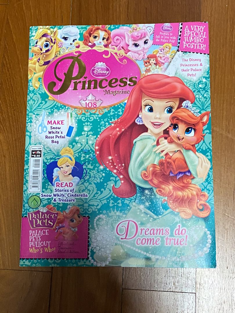 Disney Princess magazine with jumbo size poster, Hobbies & Toys ...