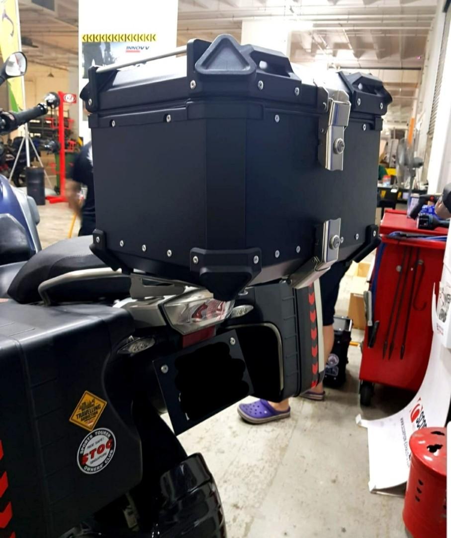 FREE BACKREST 45L 55L aluminium top box motorcycle rack storage metal ...