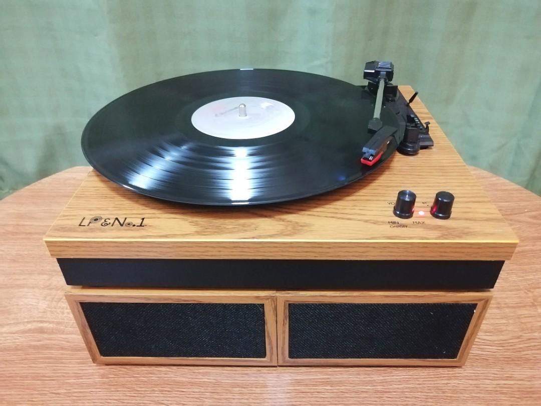 LP and No.1 Retro Vintage Style Wooden Turntable Plaka Record Vinyl ...
