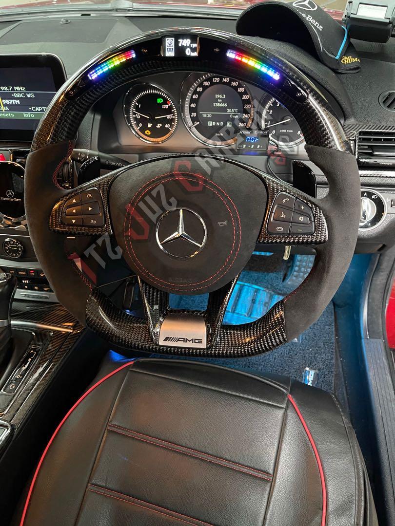 Mercedes W204 C180 Carbon fiber AMG Led steering wheel, Car Accessories ...