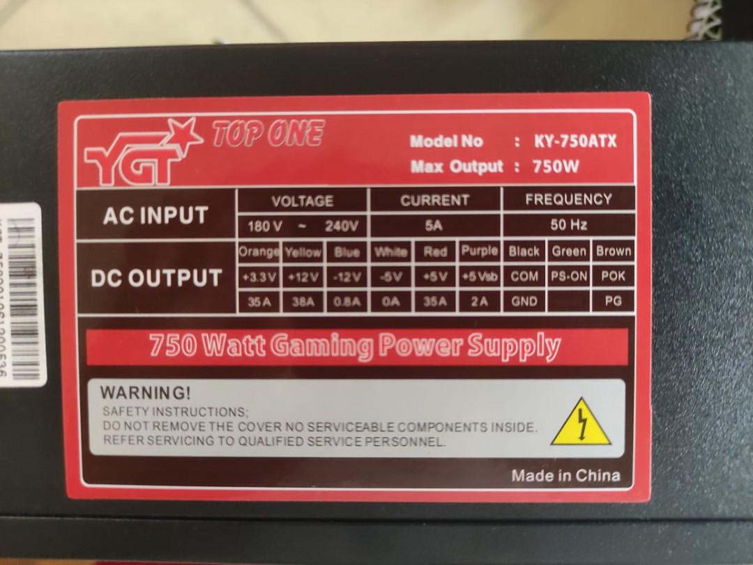 Power supply YGT 750 Watts, Computers & Tech, Parts & Accessories ...