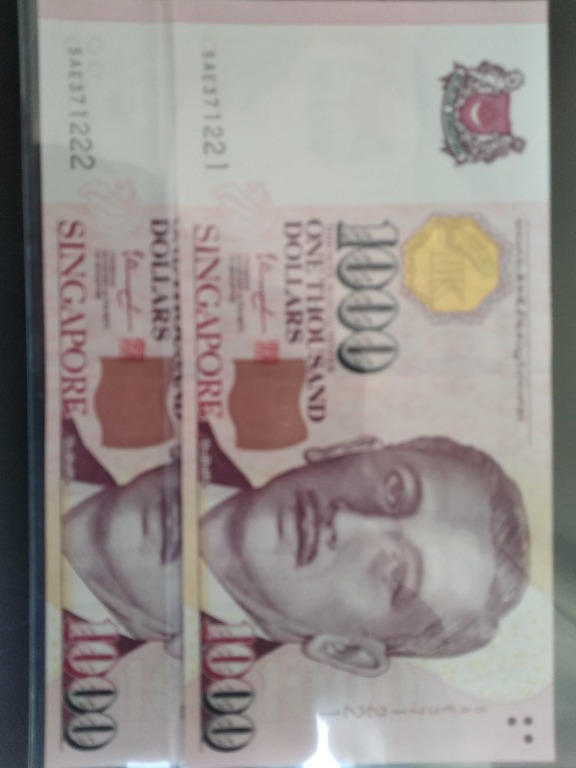 Singapore $1000 unc banknote, Hobbies & Toys, Memorabilia ...