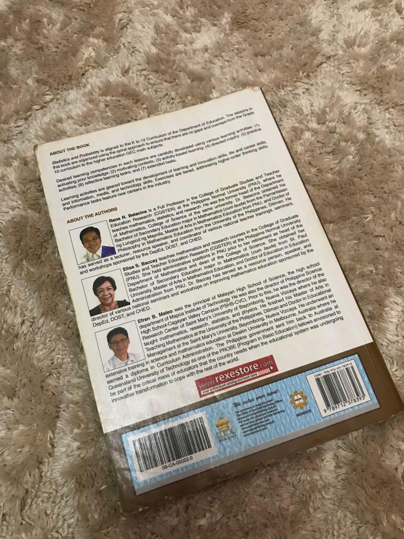 Statistics and Probability (Rex Book Store) Mathematics Book, Hobbies ...