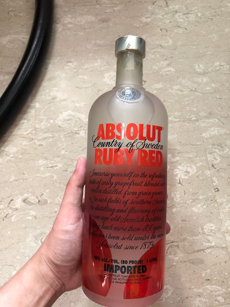 Absolut vodka 1l ruby red, Food & Drinks, Alcoholic Beverages on Carousell