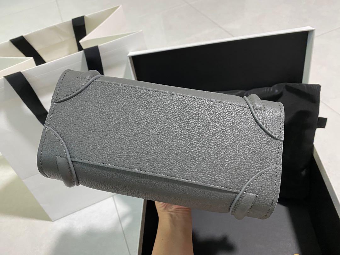 Celine Nano Luggage in Drummed Calfskin Kohl, Luxury, Bags & Wallets on Carousell