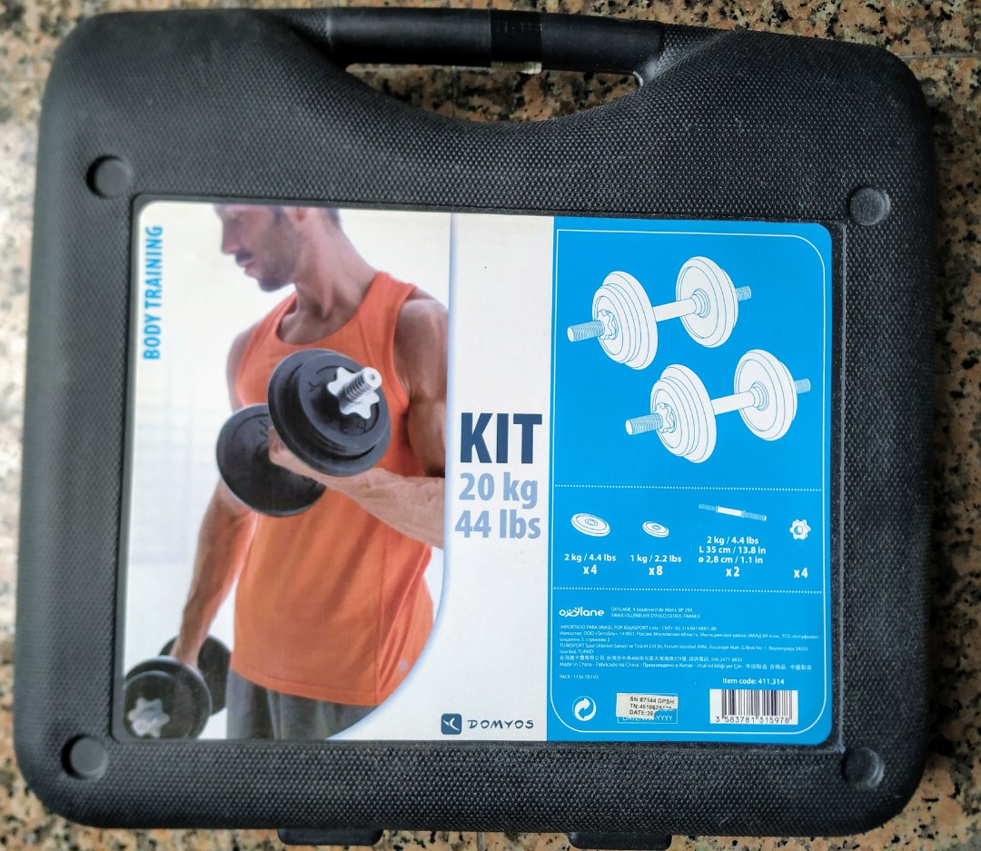 Domyos 20kg dumbbell set, Sports Equipment, Exercise & Fitness, Weights ...