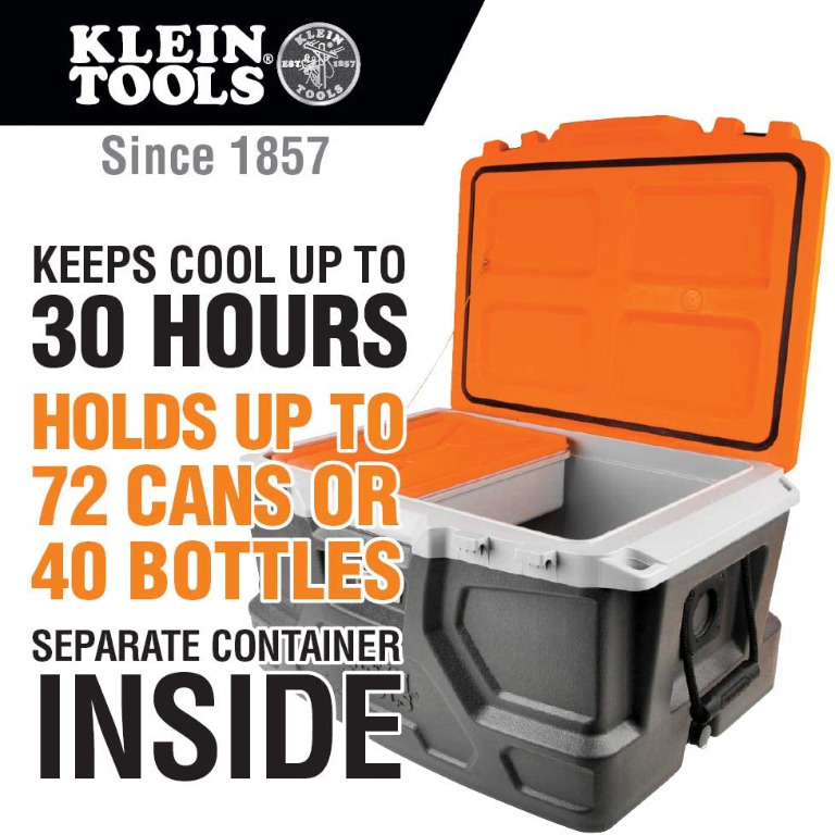 Klein Tools Lunch Box / Cooler, 48 Qt Insulated Cooler, Holds 72 Cans ...
