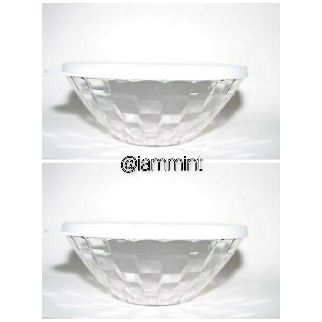 Tupperware 2L Elegant Crystal Clear Ice Prism Serving Bowl Container ...