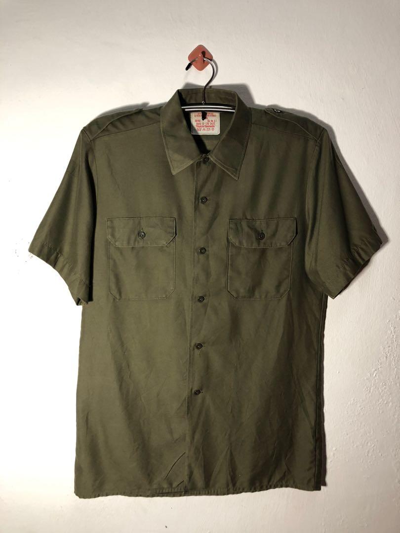 Vintage Army Uniform Shirt Baju Askar, Men's Fashion, Tops & Sets ...