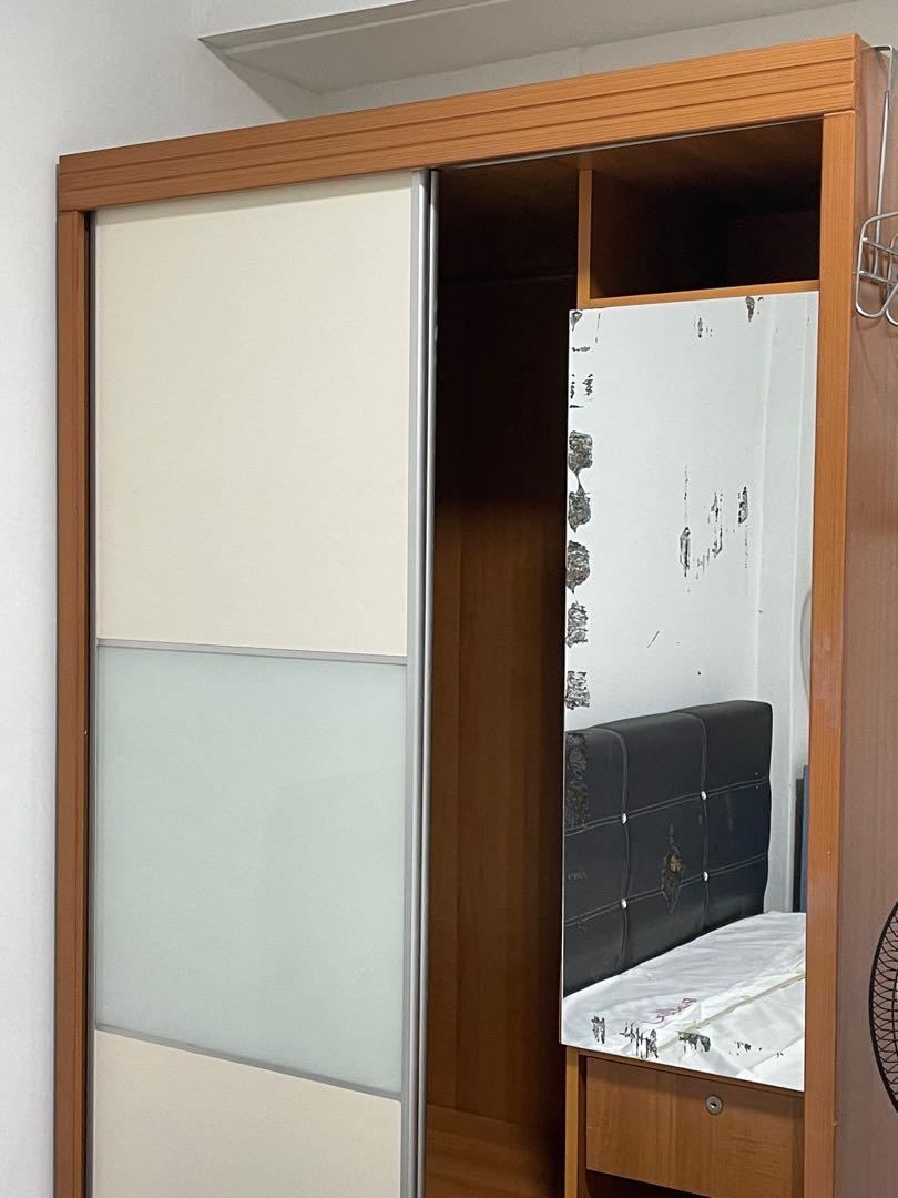 2-door slide wardrobe with hidden mirror (3.5ft), Babies & Kids, Baby ...