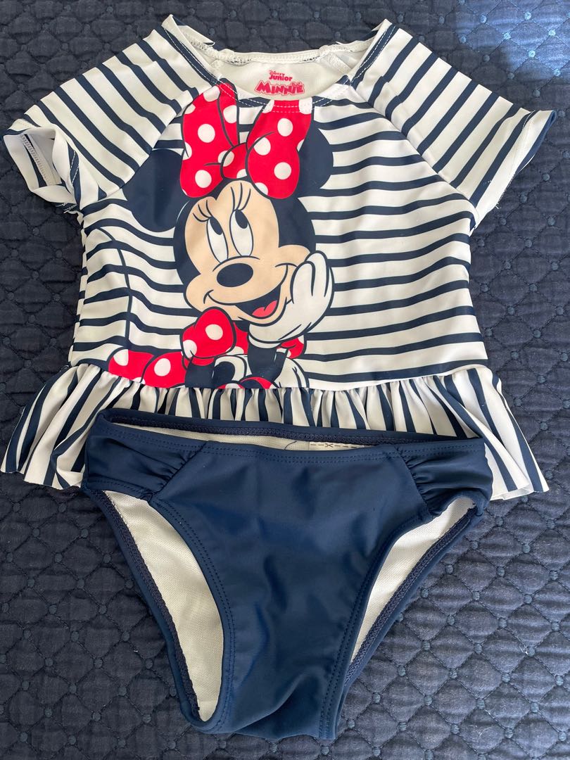 2T Minnie Mouse Swimsuit 2 piece, Babies & Kids, Babies & Kids Fashion ...