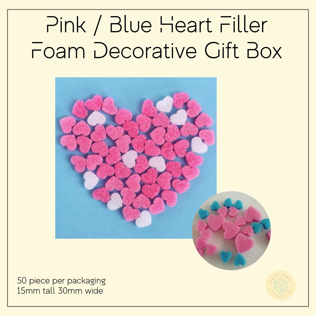 50pcs packaging Heart Shape Foam Filler • Soft Foam for gift box filler ...