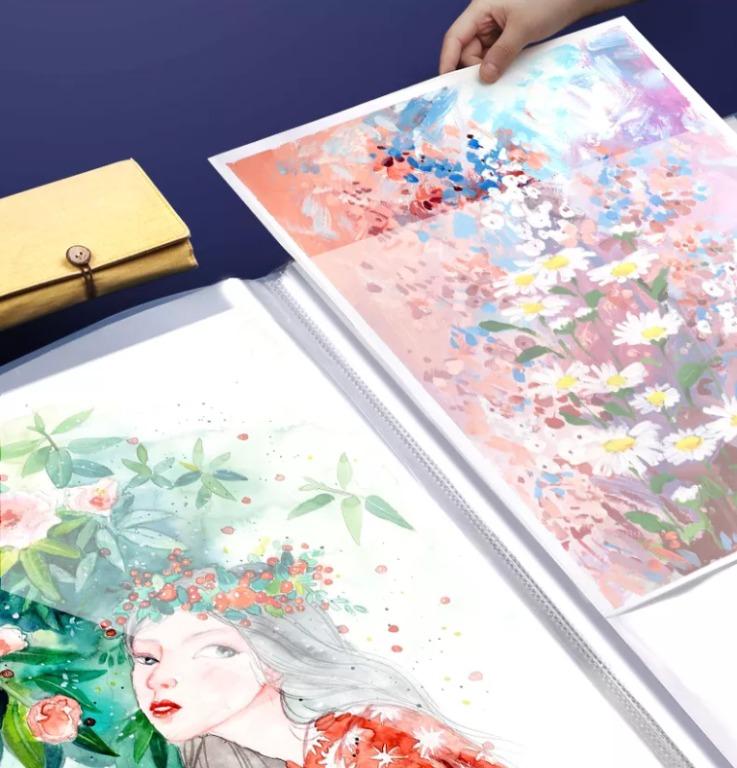 A3 Display Book Pocket Folder Plastic Folder 60 Pockets Clear Folder ...