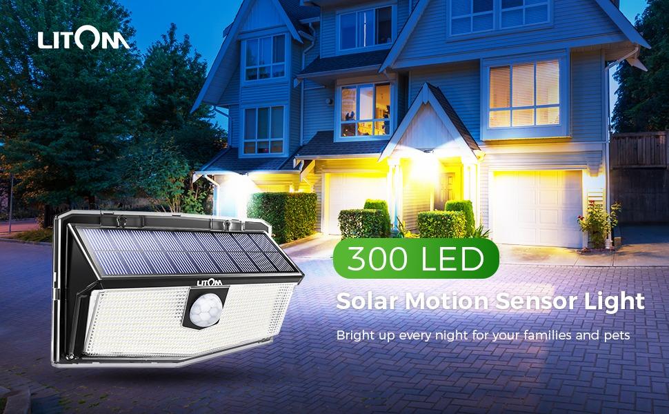 [BNIB] LITOM (WL-DM300) 300 LED Solar Motion Sensor Security Lights ...