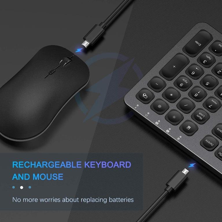 [BNIB] Seenda (SK56) Wireless Keyboard & Mouse Combo Set, 2.4G Rechargeable Ultra Slim Thin ...
