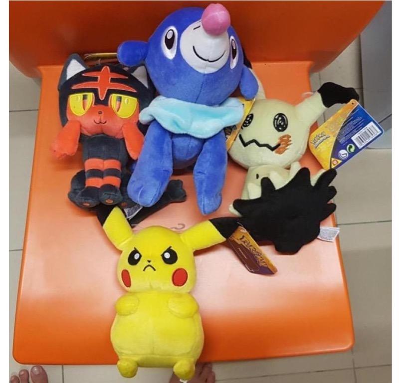 Litten, Popplio, Mimikyu and Angry Pikachu Plushies, Hobbies & Toys, Toys & Games on Carousell