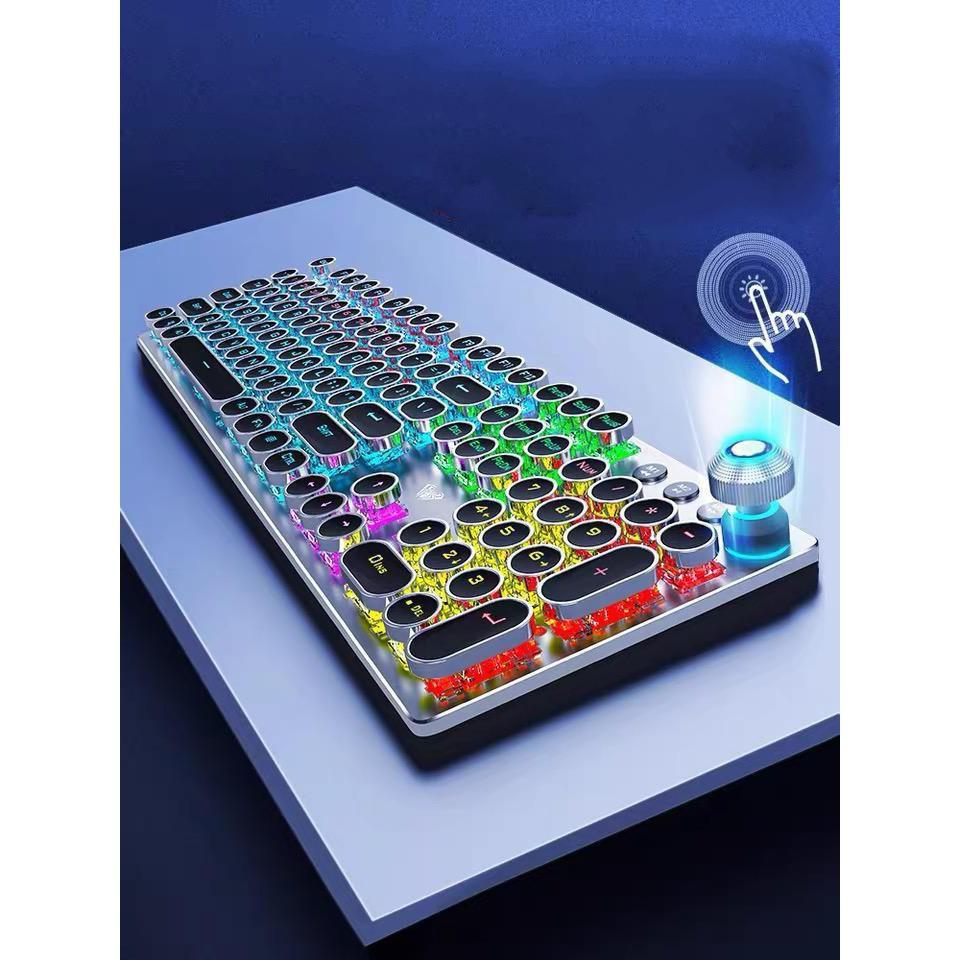 Mechanical Keyboard RGB Multicolor Backlight Typewriter Keyboard for ...