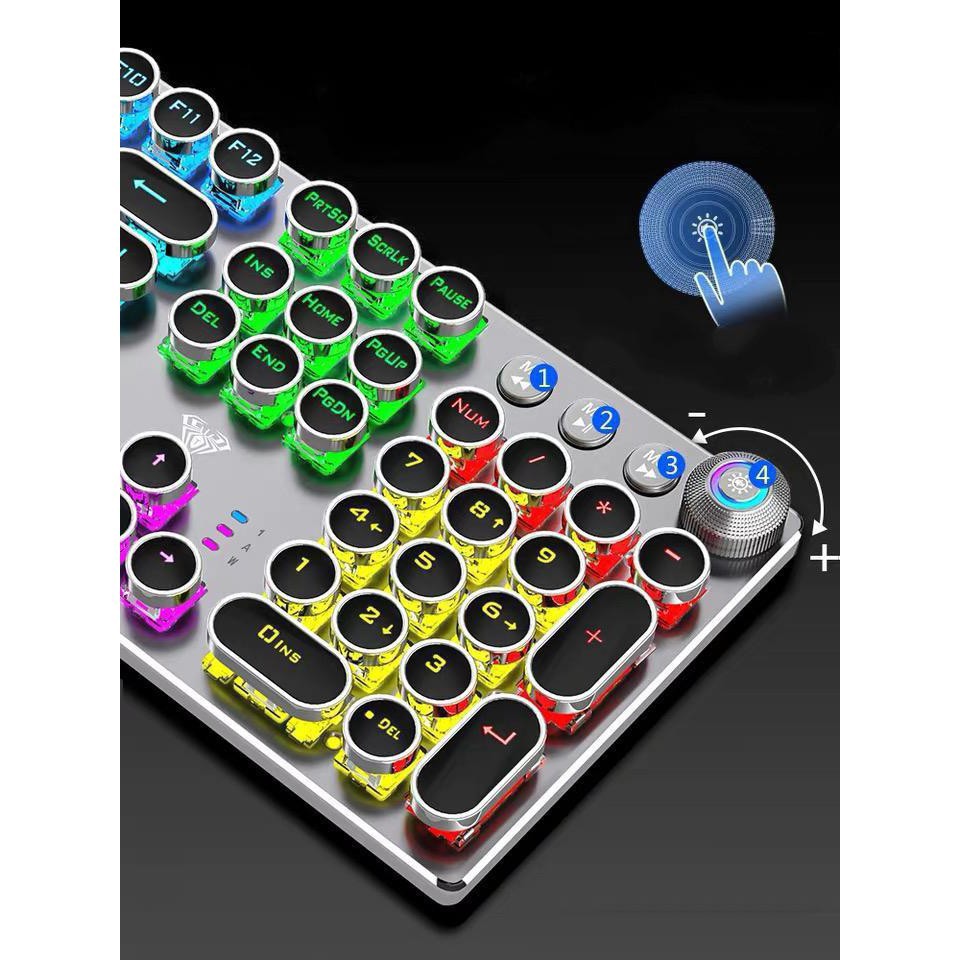 Mechanical Keyboard RGB Multicolor Backlight Typewriter Keyboard for ...