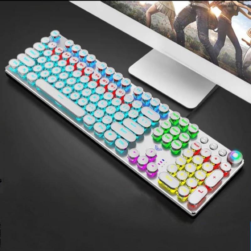 Mechanical Keyboard RGB Multicolor Backlight Typewriter Keyboard for ...