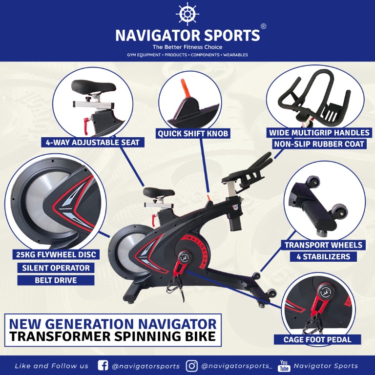 New Gen Transformer Spinning Bike Heavy Duty Spinning Level Navigator ...