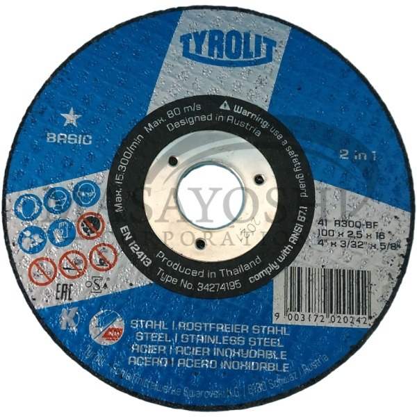 Original Tyrolit Cutting Disc 4 Inches x 25mm x 16mm | Tyrolit ... Original Tyrolit Cutting Disc 4 Inches x 25mm x 16mm | Tyrolit ...