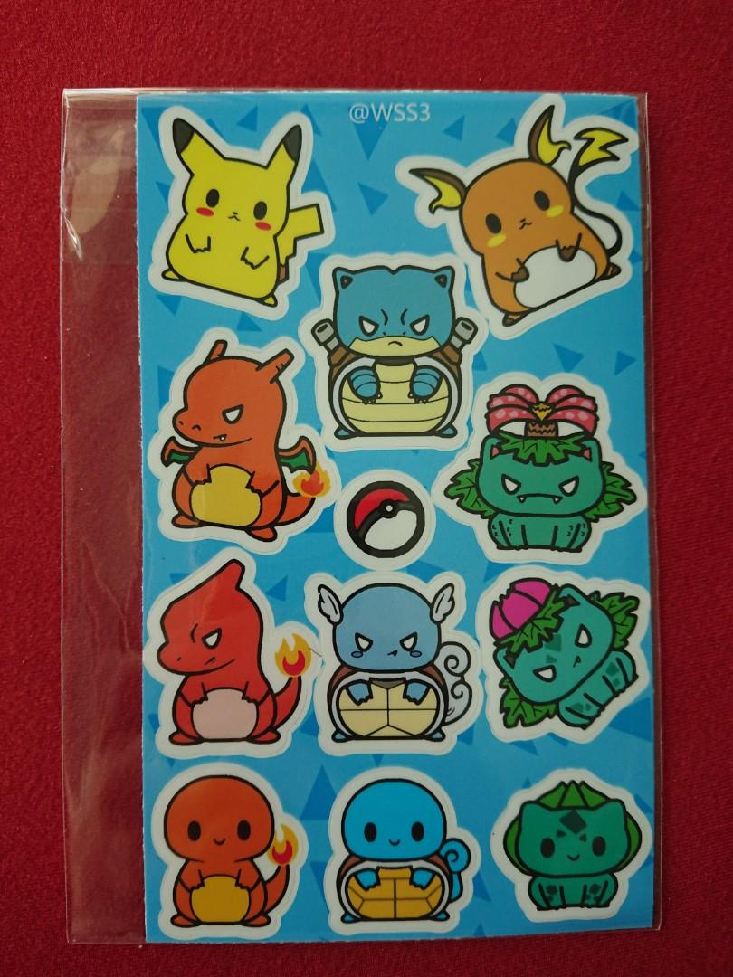 Water proof Vinyl Pokemon Chibi Sticker Sheets plus eevvee gengar and ...
