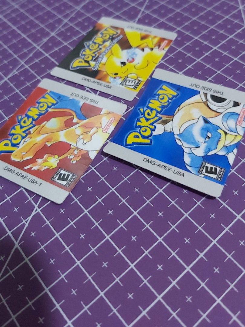 Pokemon gameboy replacement labels on Carousell