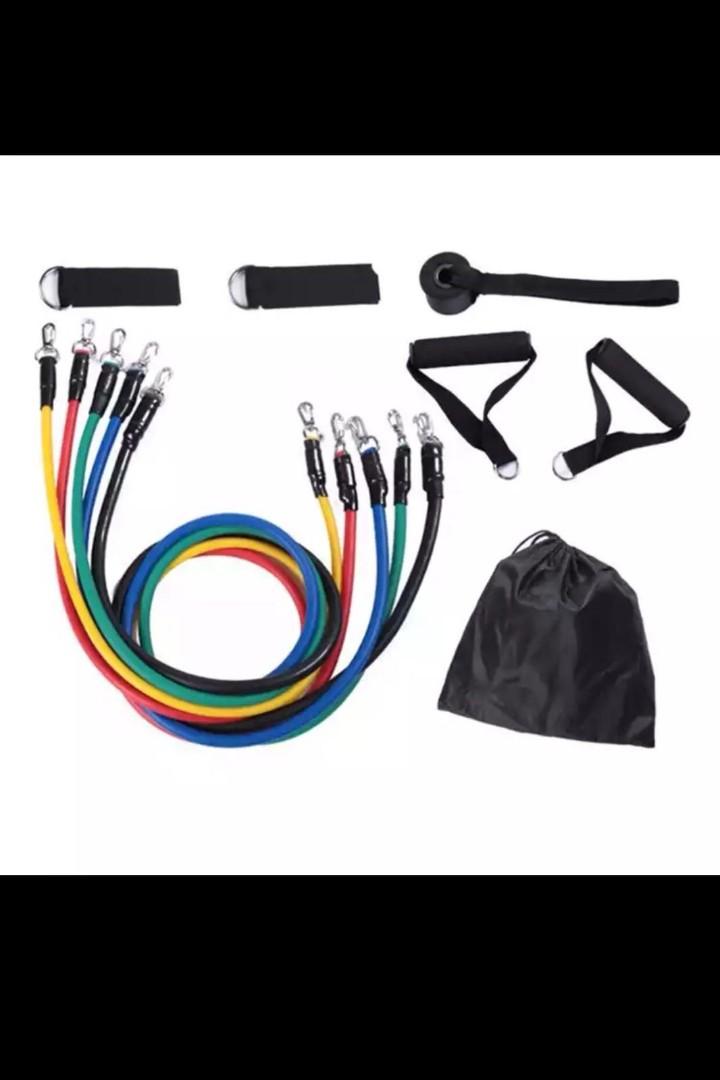 resistance band full package, 運動產品, 運動與健身, 運動與健身 - 拉伸配件 - Carousell